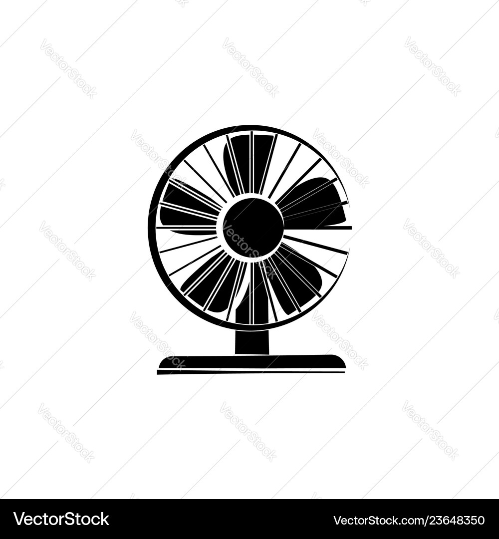 Fan icon black on white background Royalty Free Vector Image