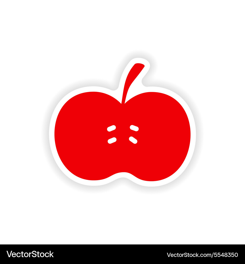 Icon sticker realistic design on paper apple Vector Image
