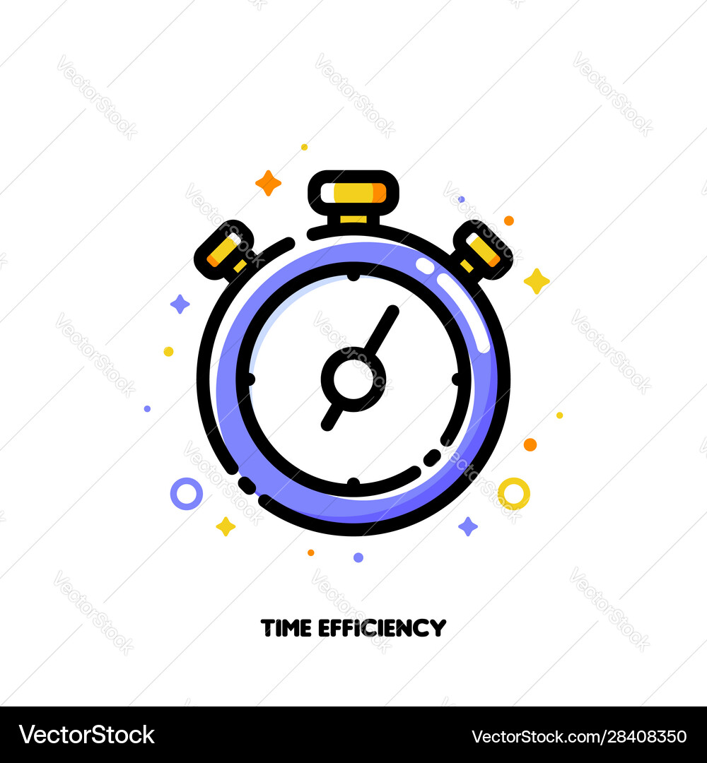 Icon stopwatch chronometer for time management Vector Image