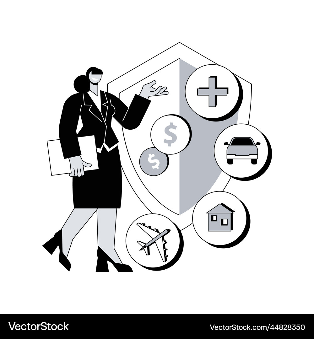 Insurance broker abstract concept Royalty Free Vector Image