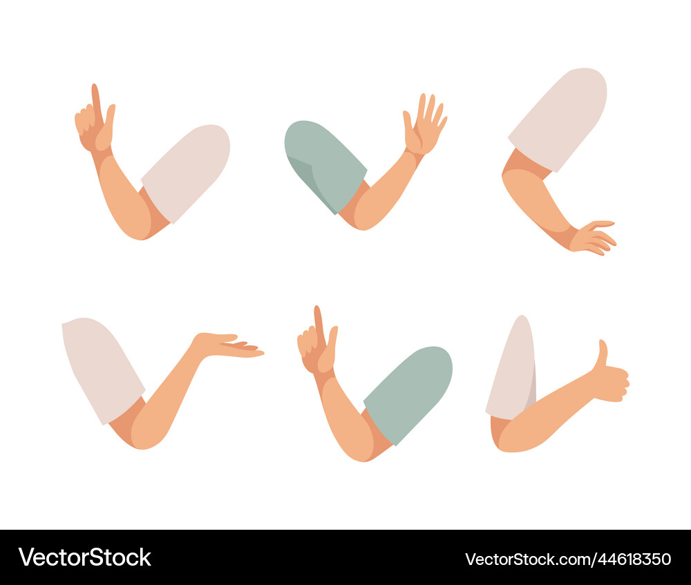 Male character constructor arms and hand gestures Vector Image