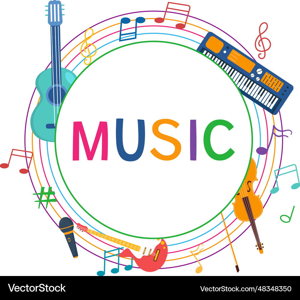 Music elements with various of note and musical Vector Image