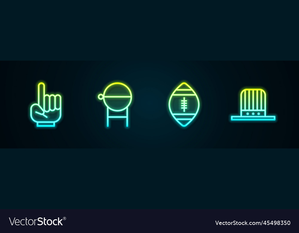 Set line number 1 one fan hand glove barbecue Vector Image Set line number 1 one fan hand glove barbecue Vector Image