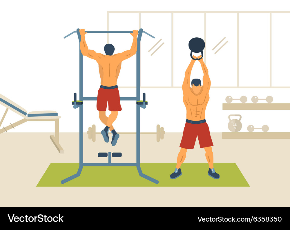 Training in the gym Royalty Free Vector Image - VectorStock