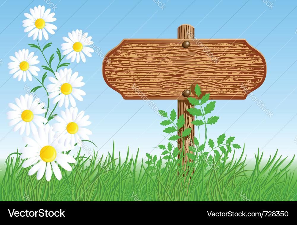 Wooden signboard Royalty Free Vector Image - VectorStock