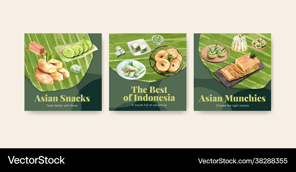 Advertise template with indonesian snack concept Vector Image