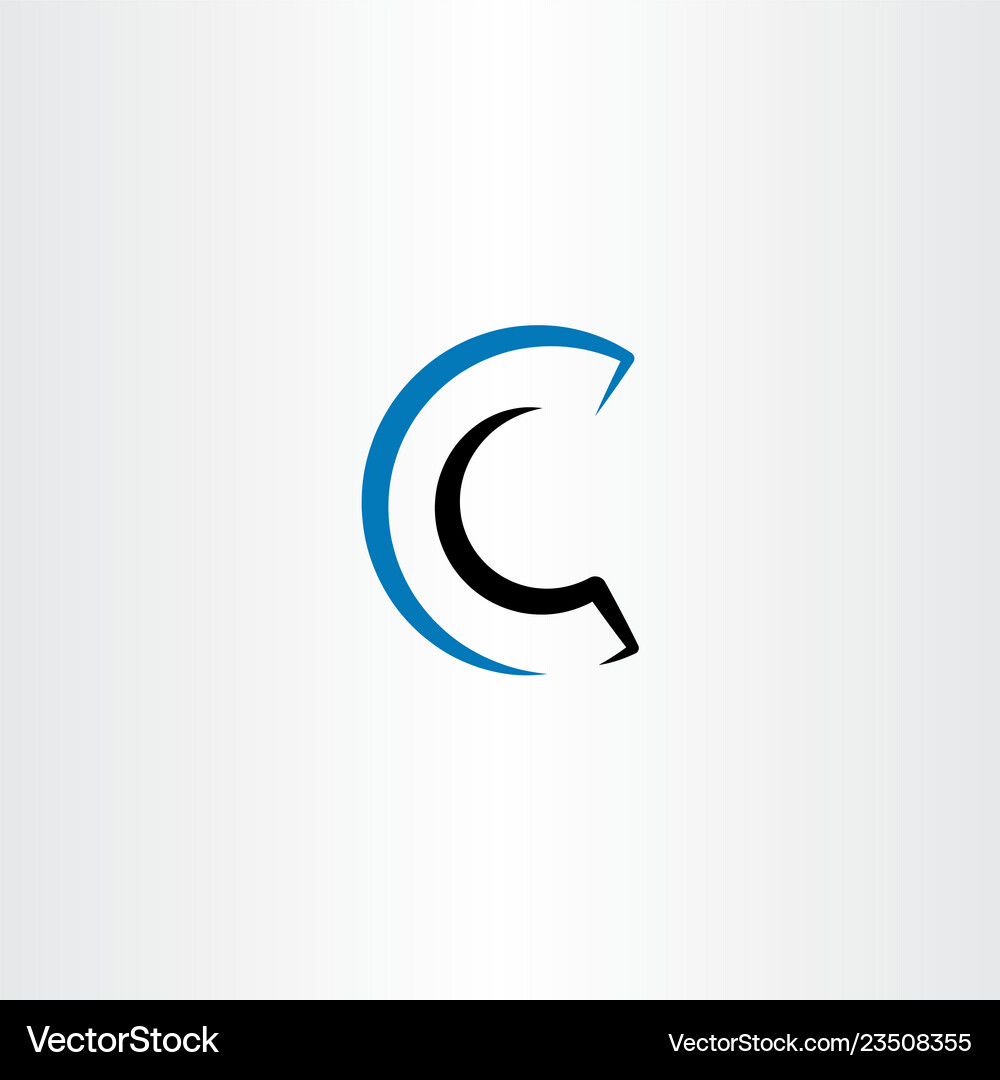 Blue black c logo line icon symbol Royalty Free Vector Image