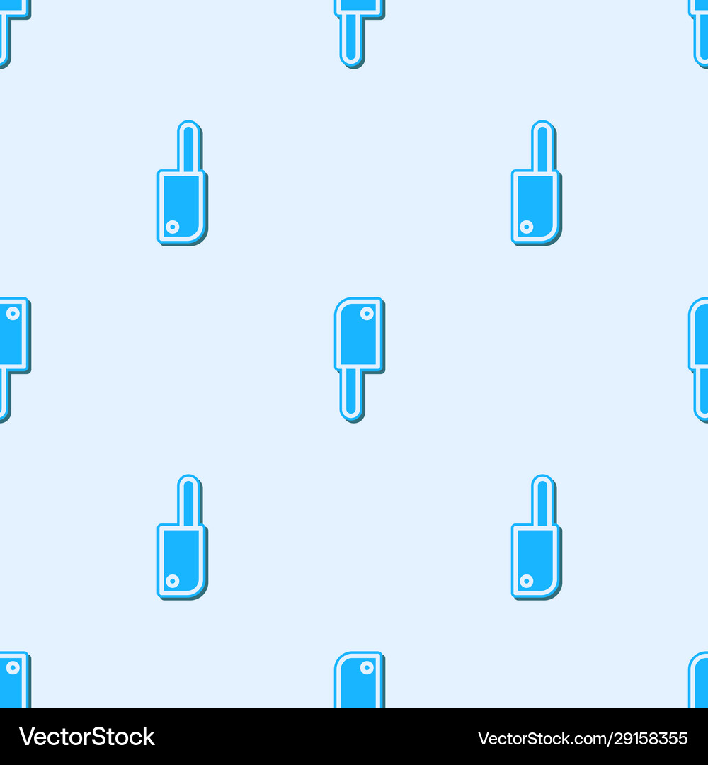 Blue line meat chopper icon isolated seamless Vector Image