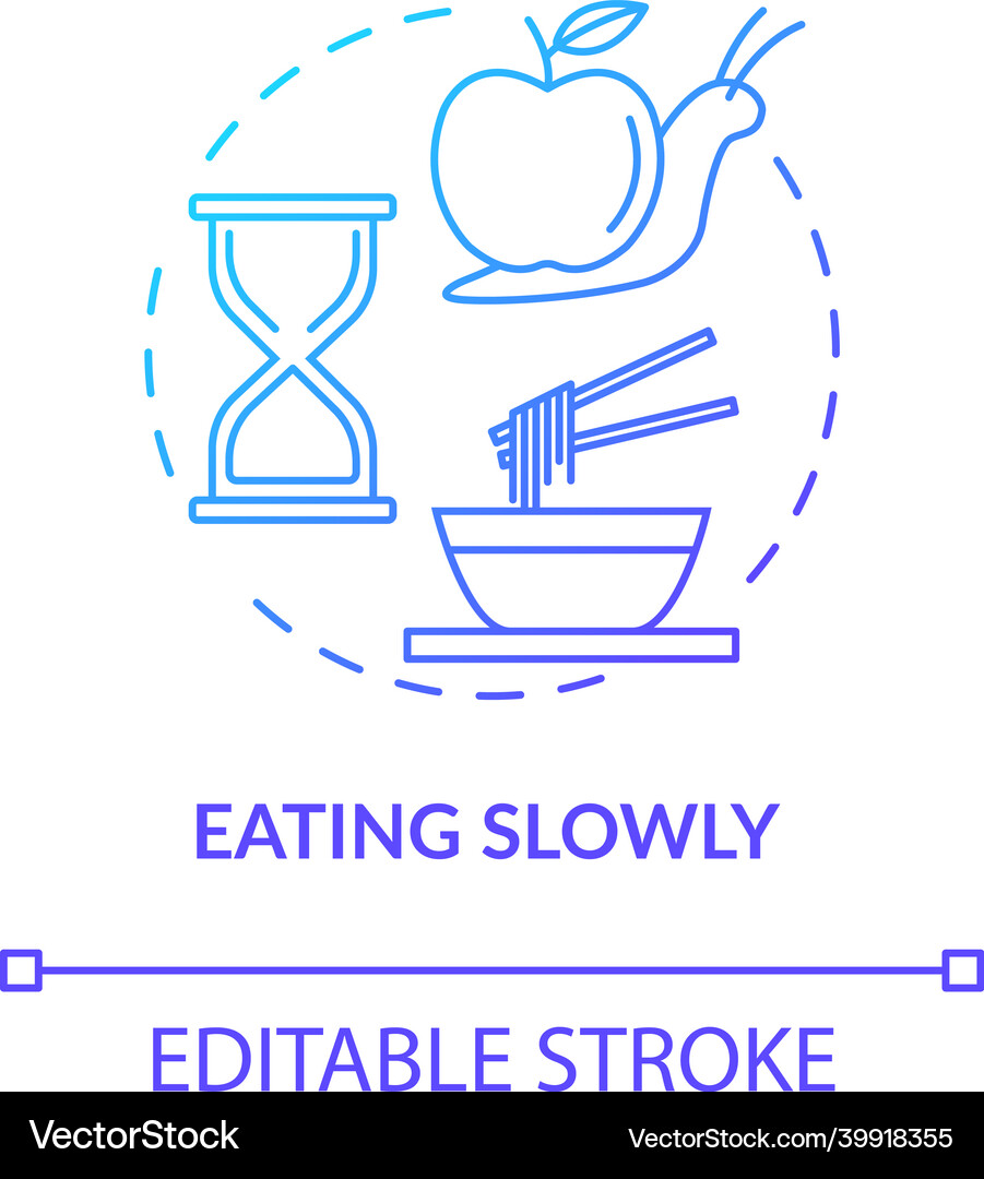 Eating slowly concept icon mindful nutrition idea Vector Image