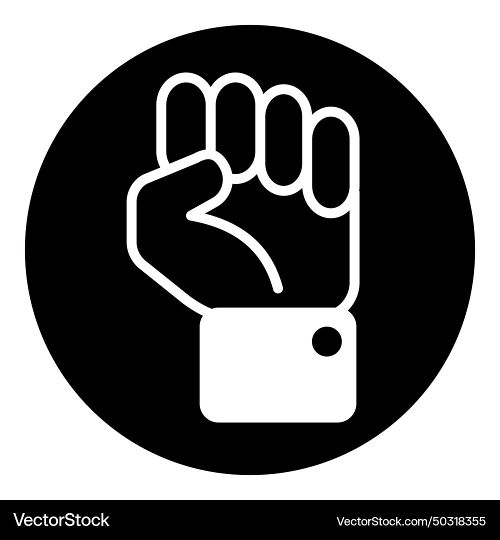Fist sign flat icon isolated on white background Vector Image