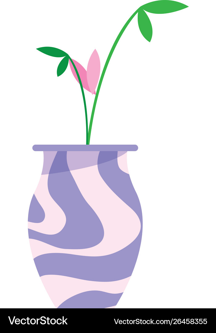 Flower in vase decoration on white background Vector Image