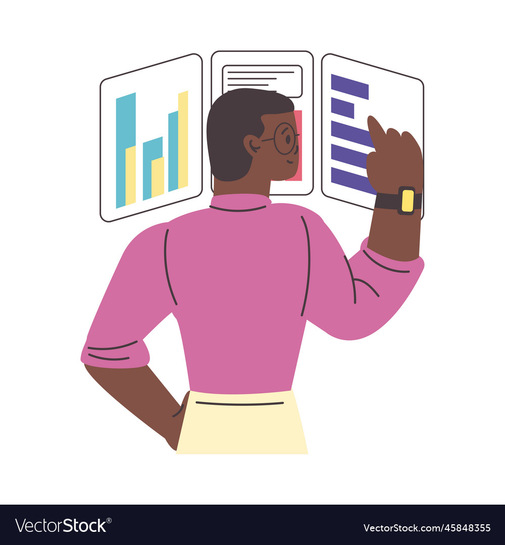 Guy looking for a better solution Royalty Free Vector Image