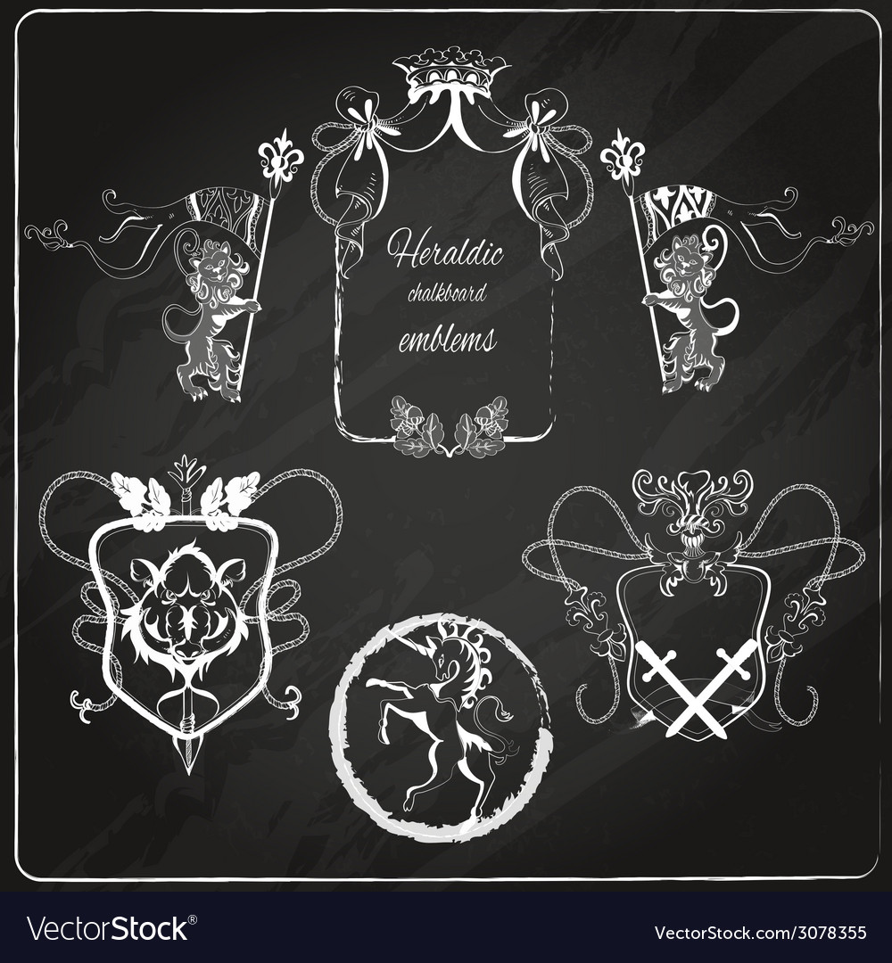 Heraldic emblems set Royalty Free Vector Image