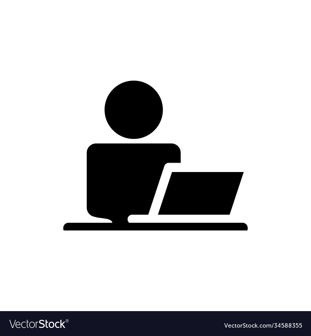 Icon working with laptop design template Vector Image