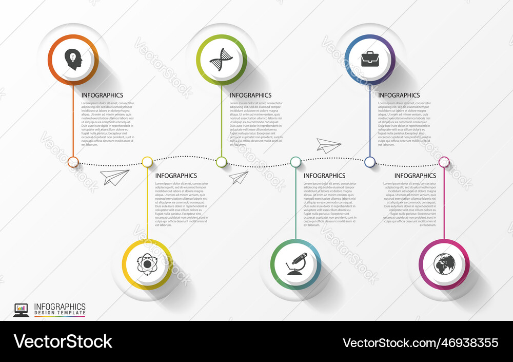 Modern timeline infographics colorful design Vector Image
