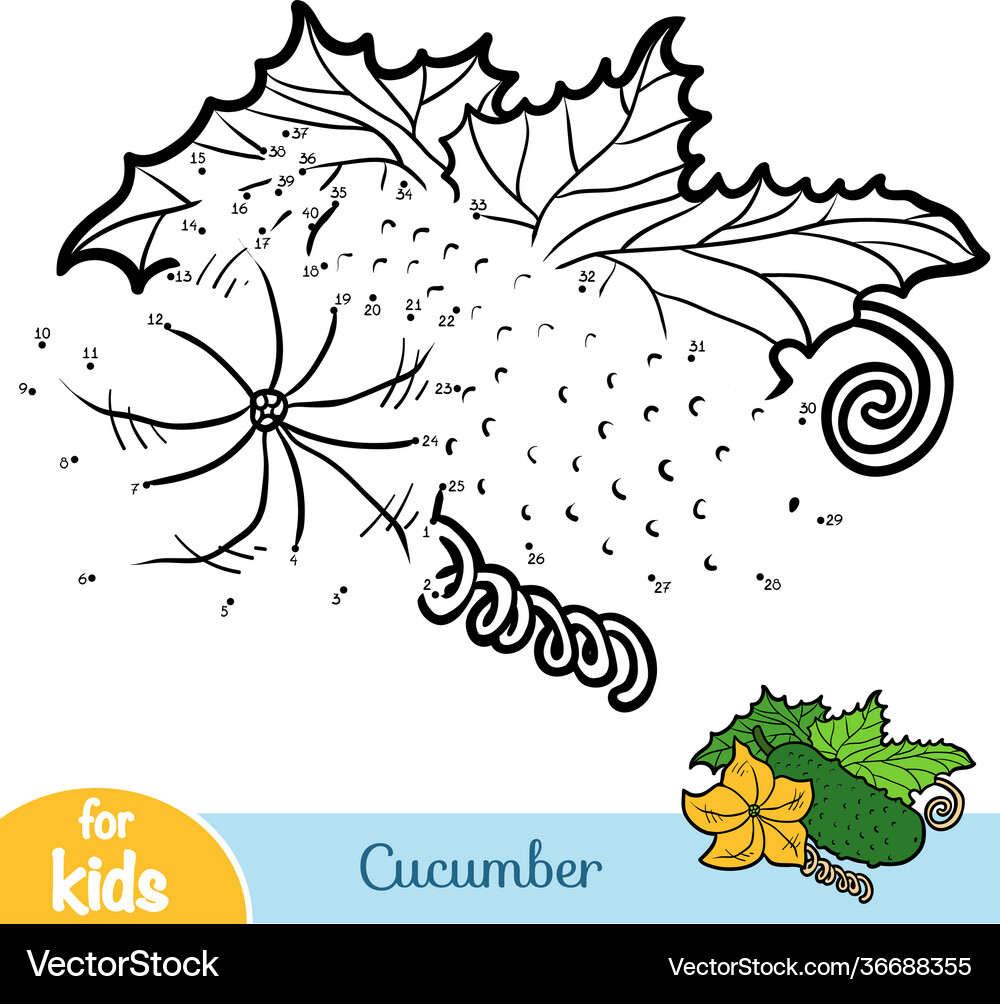 Numbers game education for children cucumber Vector Image