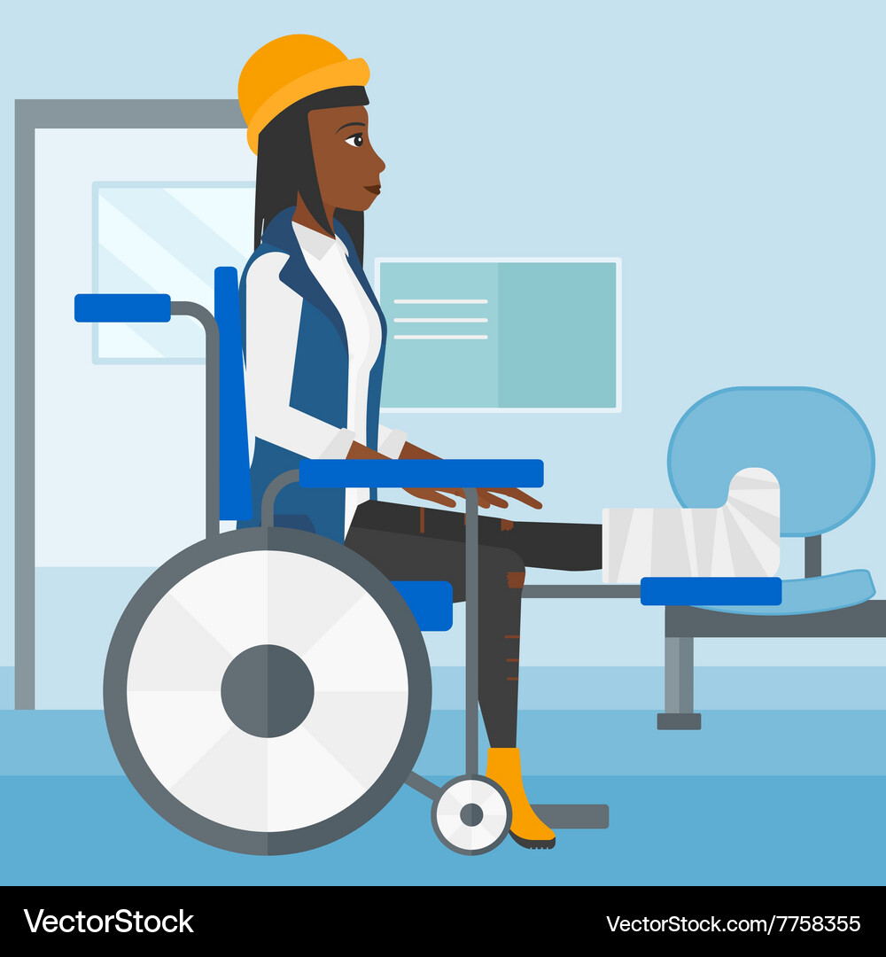 Patient sitting in wheelchair Royalty Free Vector Image