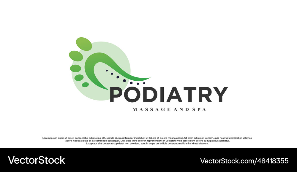 Podiatry logo design for massage and spa Vector Image