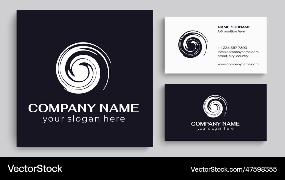 Round spiral logo swirling elegant waves Vector Image