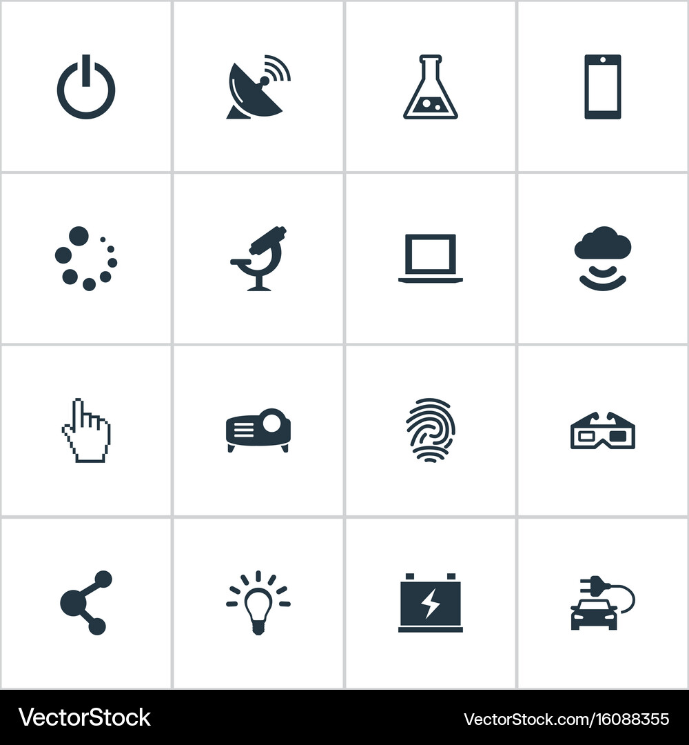 Set of simple hitech icons Royalty Free Vector Image
