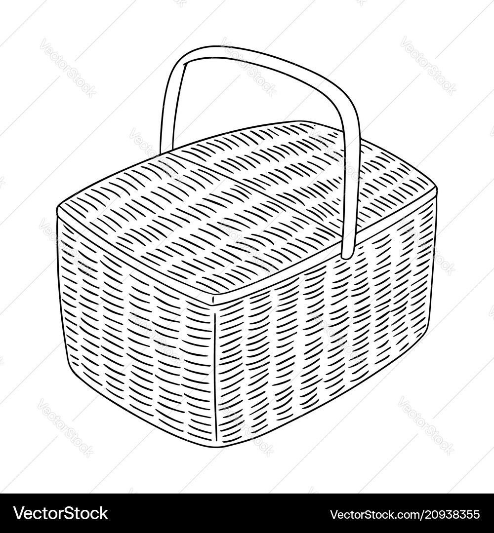 Set of wicker basket Royalty Free Vector Image