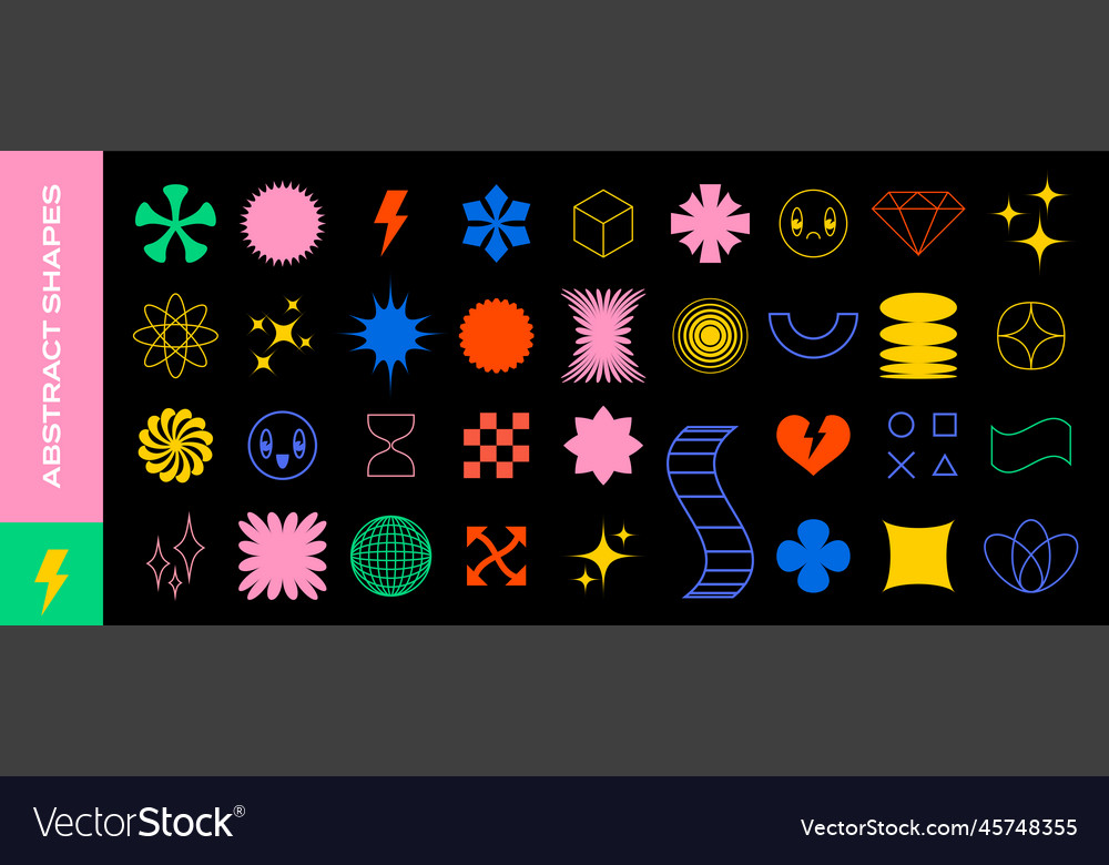 Shape elements geometric design and abstract Vector Image