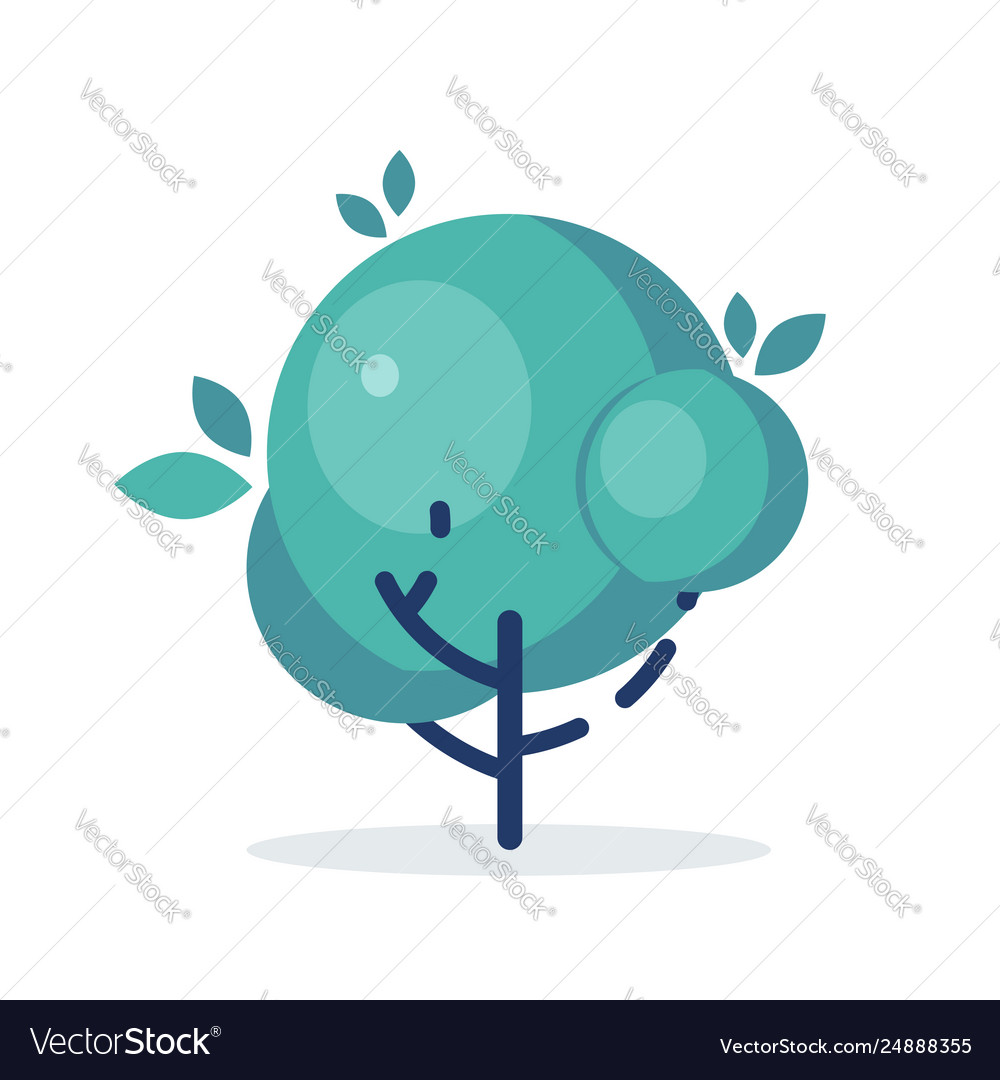 Simple tree icon in flat style Royalty Free Vector Image