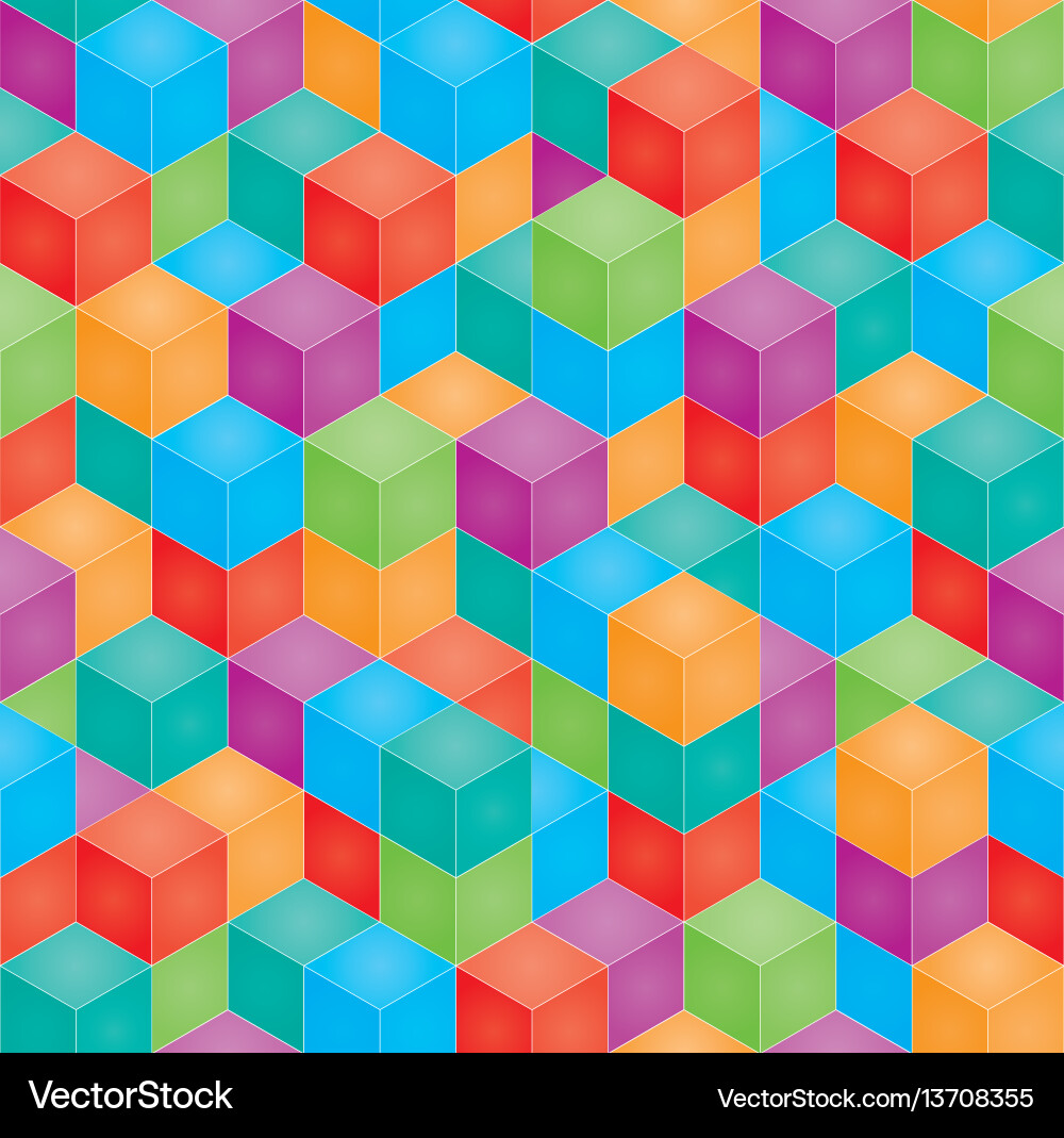 Stack of colorful baby blocks seamless 3d Vector Image