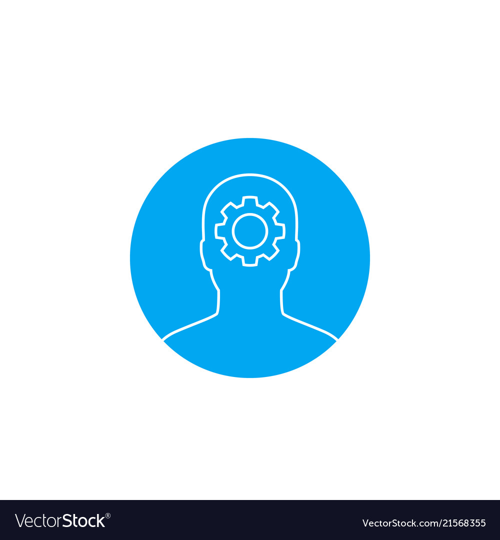Thinking linear icon Royalty Free Vector Image