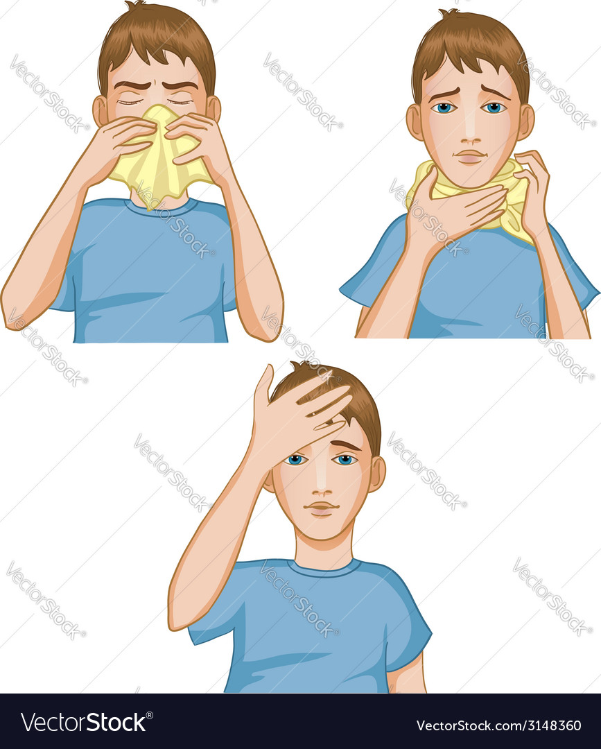 Boy got cold Royalty Free Vector Image - VectorStock