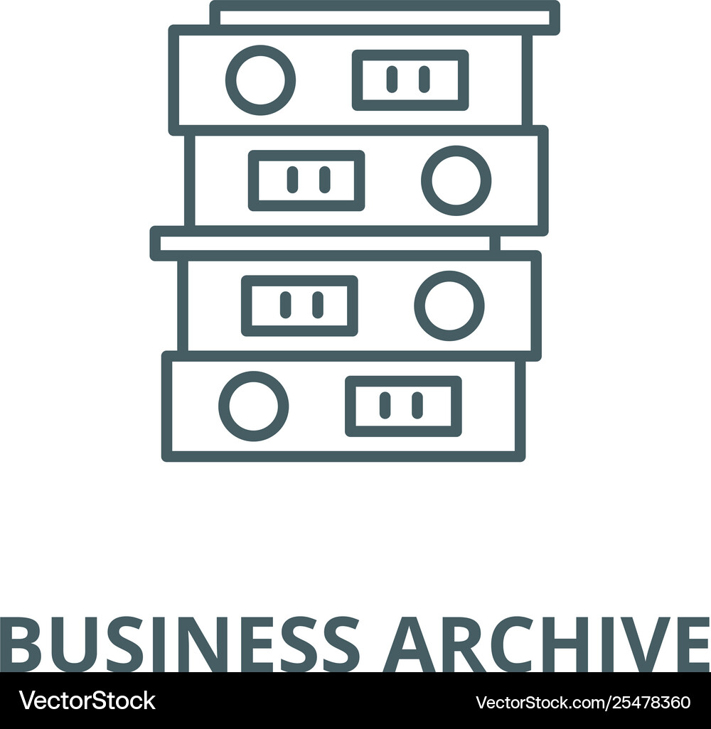 Business archive line icon linear concept Vector Image