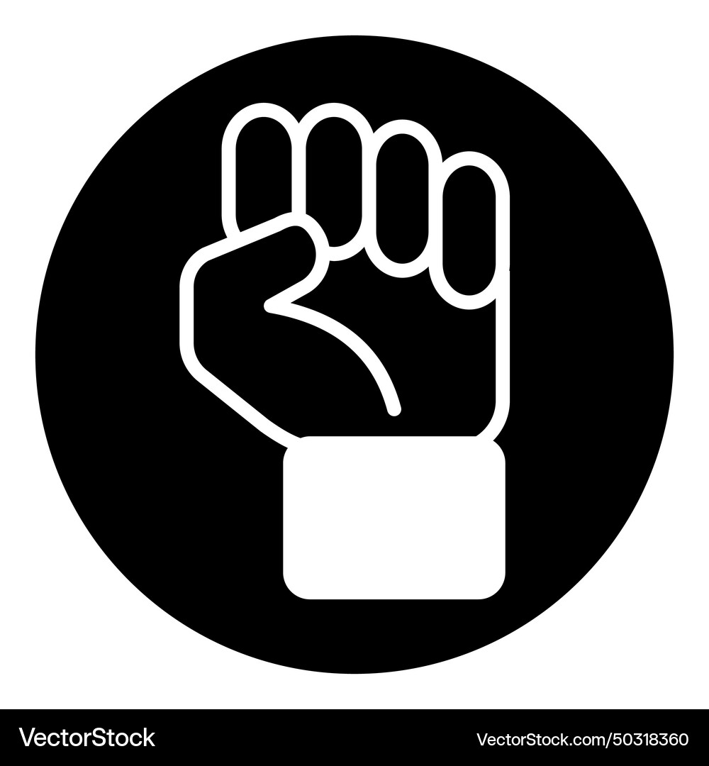 Fist sign flat icon isolated on white background Vector Image