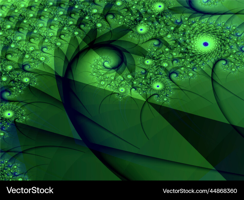 Green abstract line drawing floral decorative Vector Image