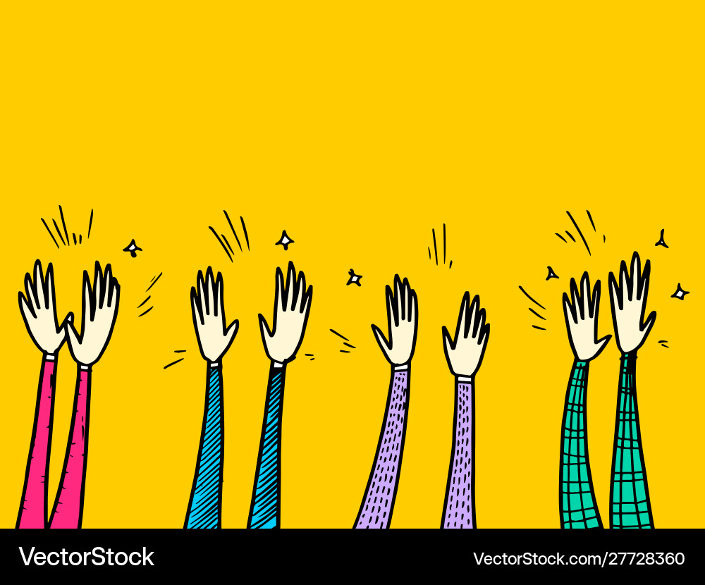Hand drawn colorful applause gesture Royalty Free Vector