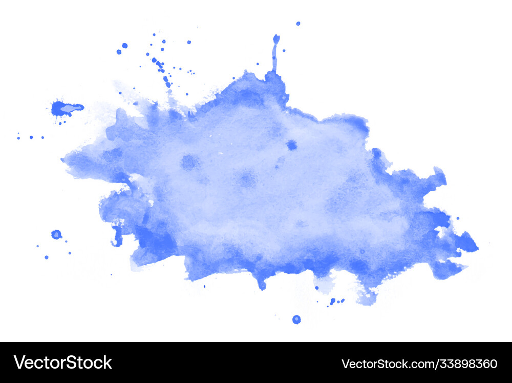 Hand painted blue watercolor stain texture Vector Image
