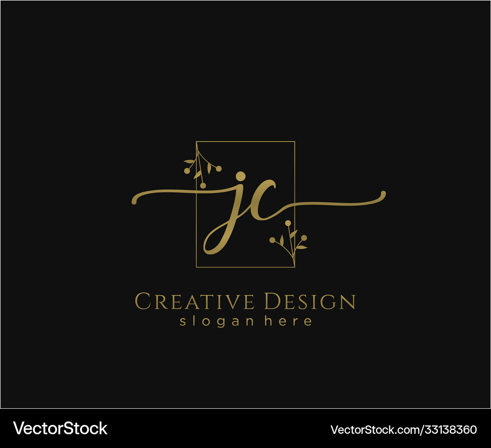 Initial jc beauty monogram and elegant logo design