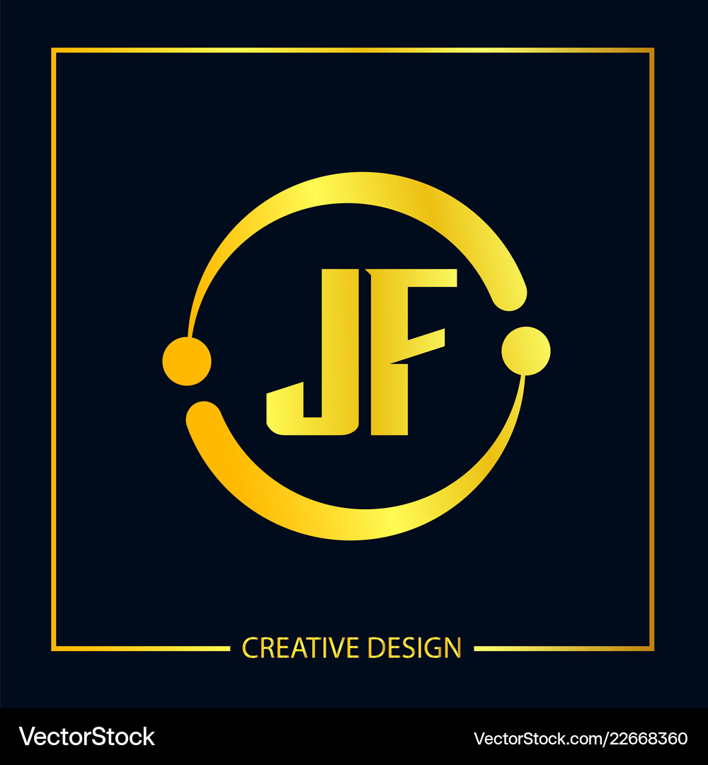 Initial letter jf logo template design Royalty Free Vector