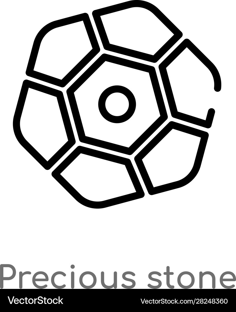 Outline precious stone icon isolated black simple Vector Image