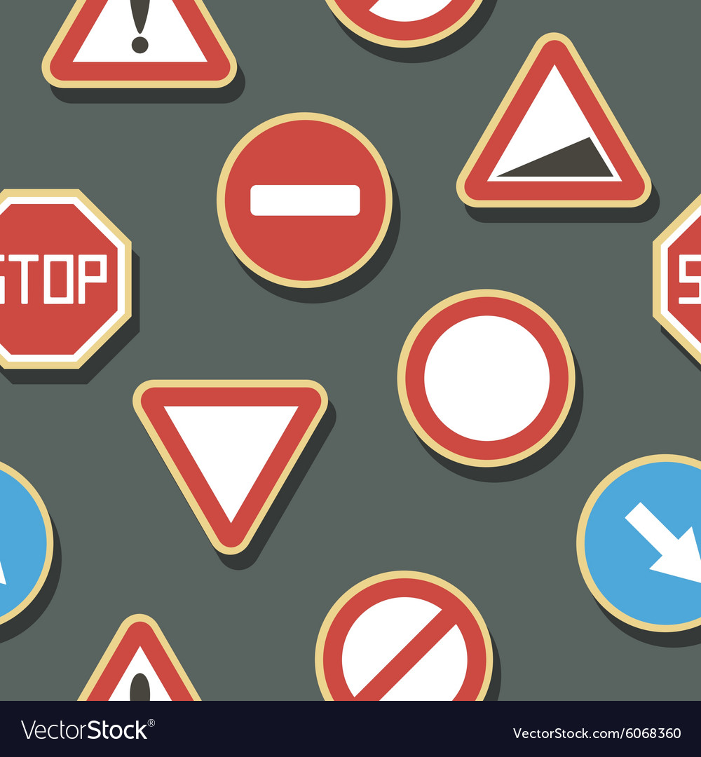 Seamless background with traffic signs Royalty Free Vector