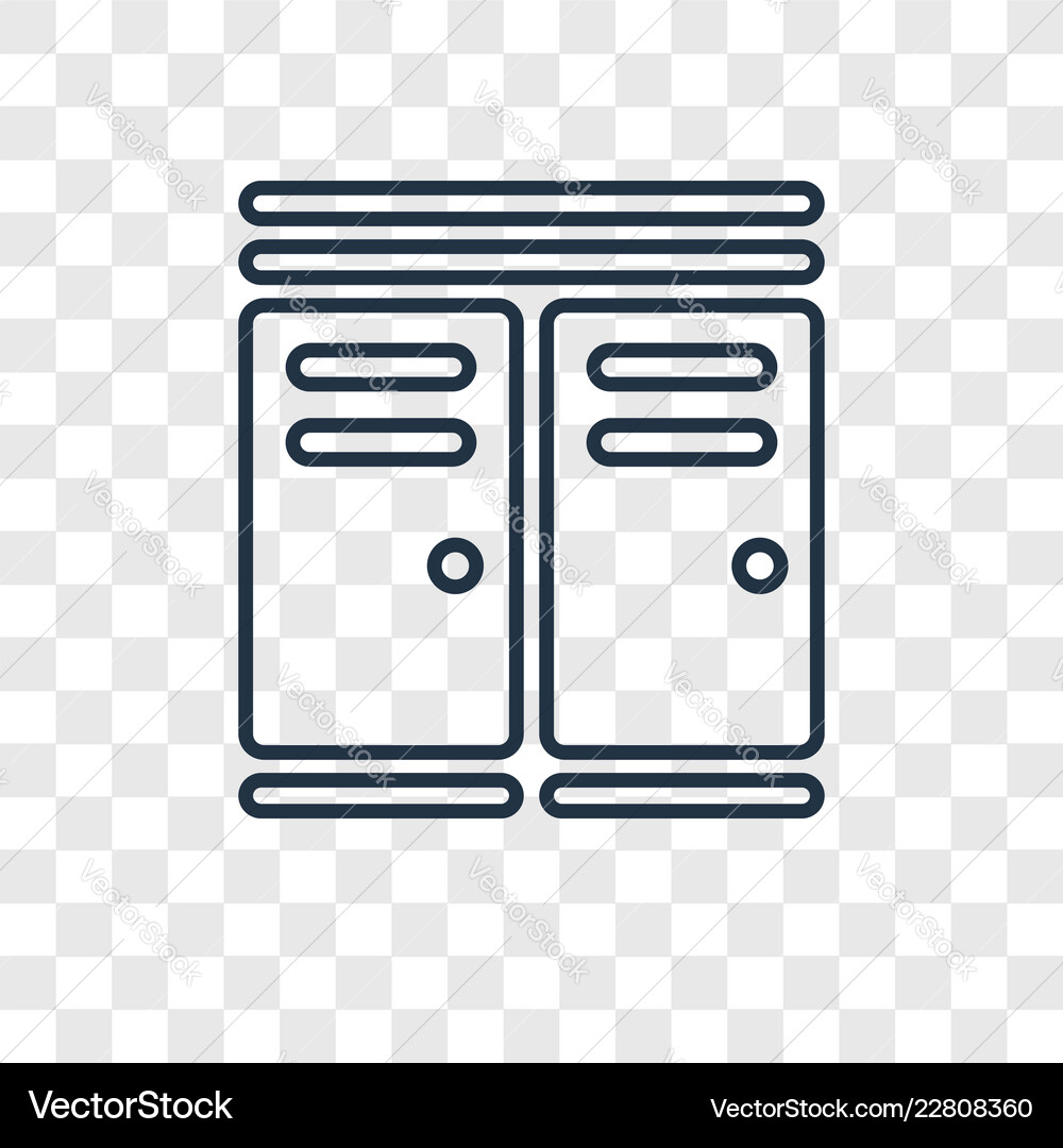 Sportive lockers concept linear icon isolated Vector Image