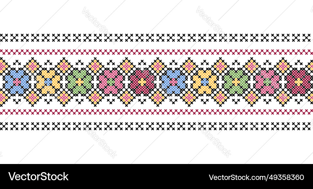 Ukrainian embroidery floral pattern for textile Vector Image