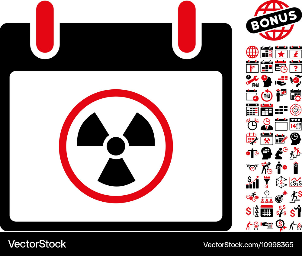 Atomic calendar day flat icon with bonus Vector Image