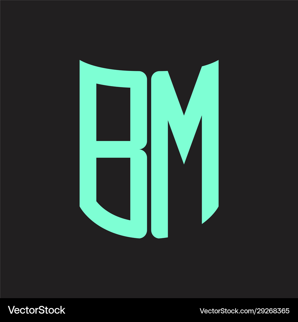 Bm logo monogram with ribbon style design template
