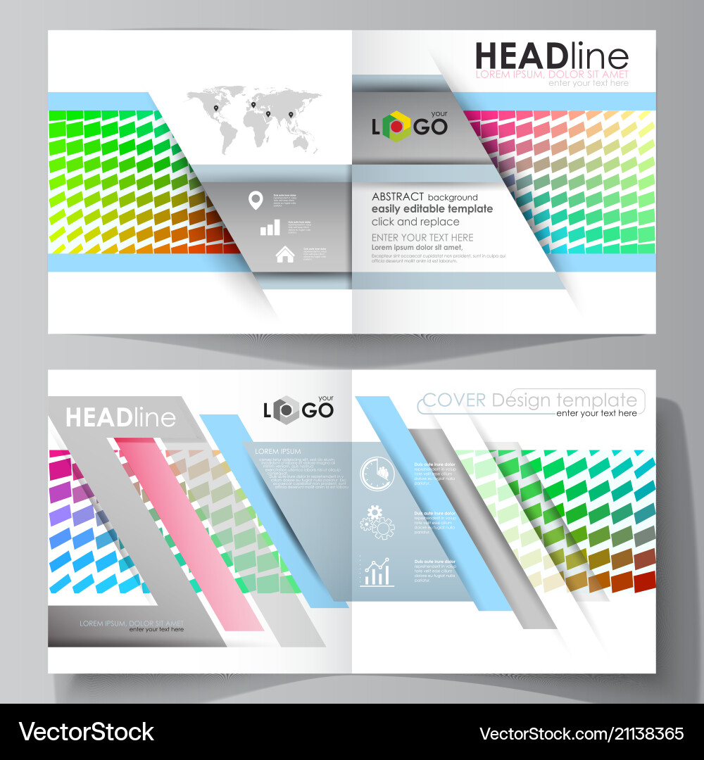 Business templates for square design bi fold Vector Image
