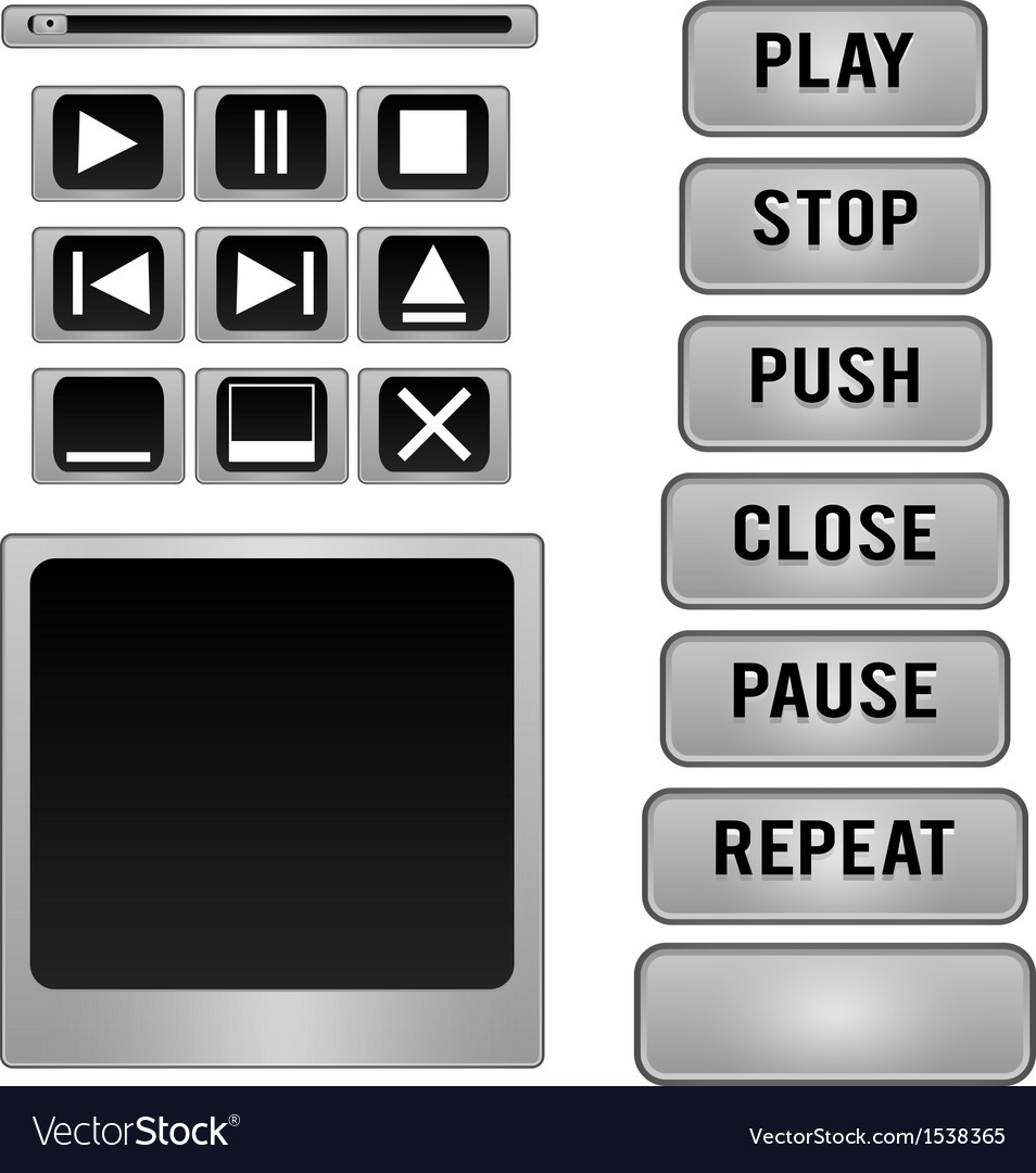 Button player Royalty Free Vector Image - VectorStock
