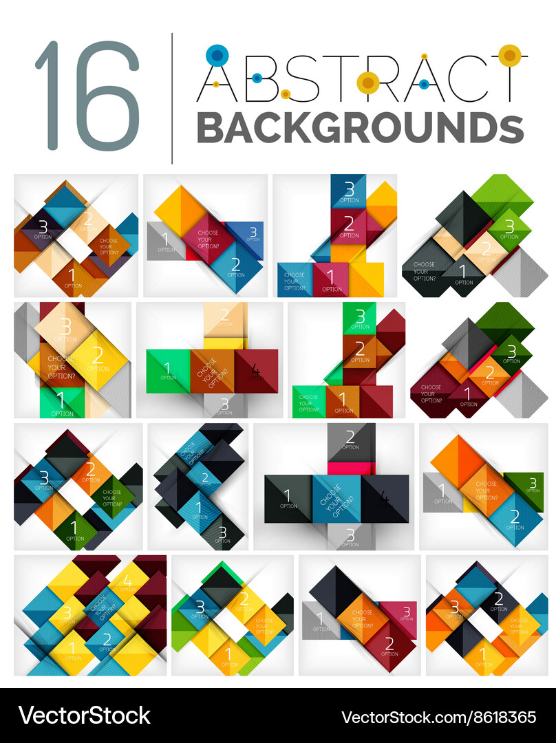 Collection of abstract backgrounds Royalty Free Vector Image