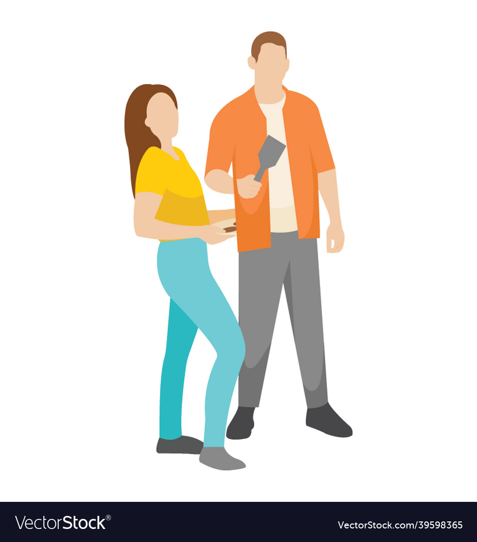 Couple posing Royalty Free Vector Image - VectorStock