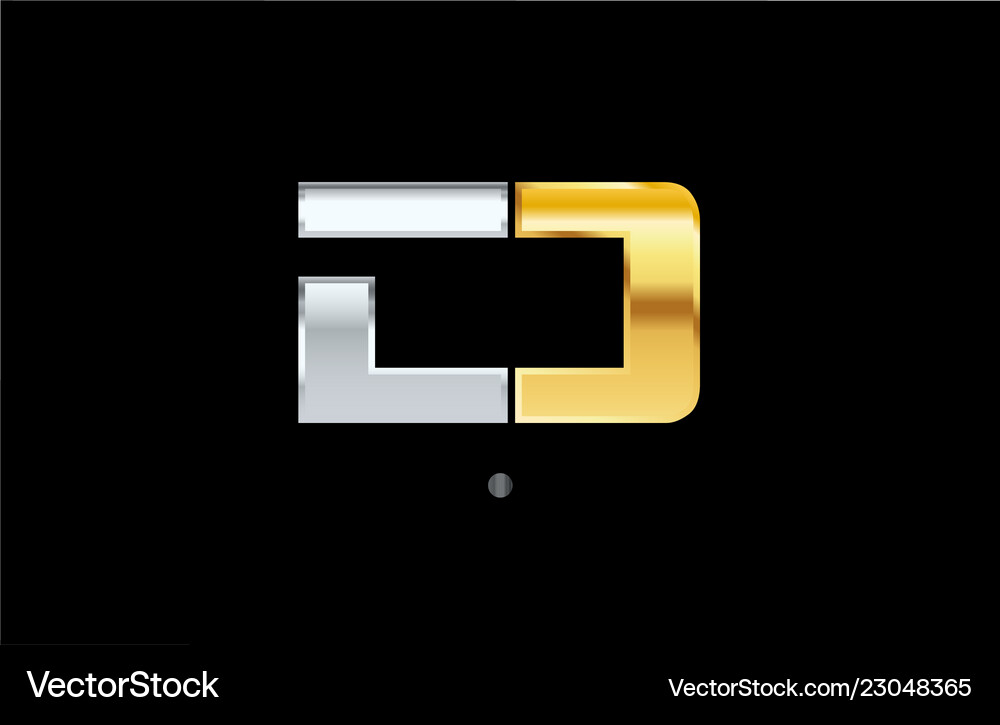 D silver gold letter alphabet logo icon design Vector Image