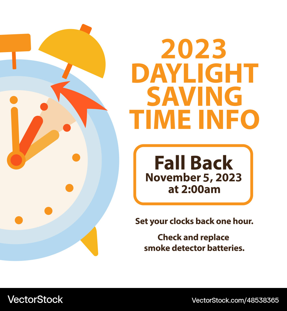 Daylight saving time ends 5 november 2023 banner Vector Image