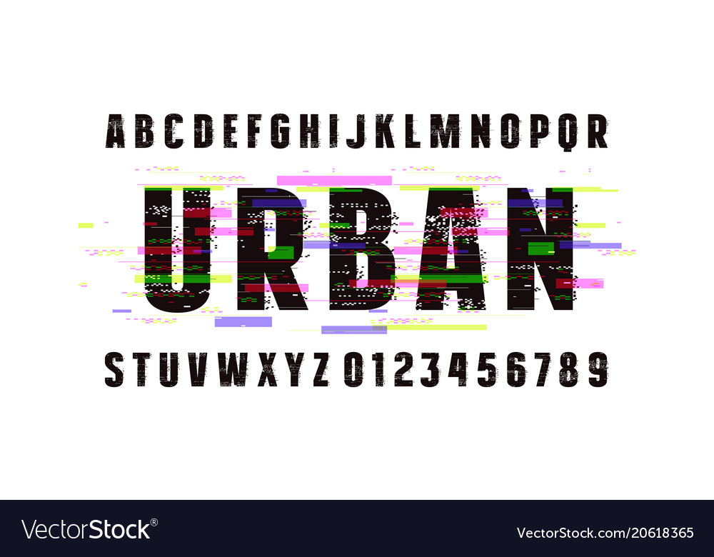 Decorative sans serif font Royalty Free Vector Image Decorative sans serif font Royalty Free Vector Image